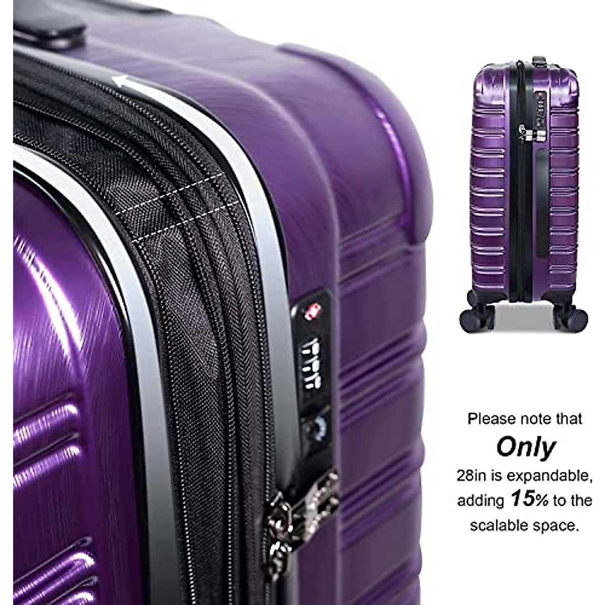 Feybaul Luggage Sets (Only 28in Expandable)Carry on Suitcase with Spinner Wheels