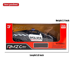RMZ City Compatible for 5" Diecasting Alloy Car Model Gallardo Police Car Toy Car, Pull Back Vehicles Toy Car for Toddlers Kids Boys Girls Gift