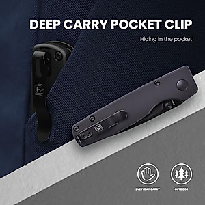 Kizer Original Folding Pocket Knife with Clip, Black Aluminum Handle EDC Knife, 3 Inch154CM Steel Blade Knife, V3605E1