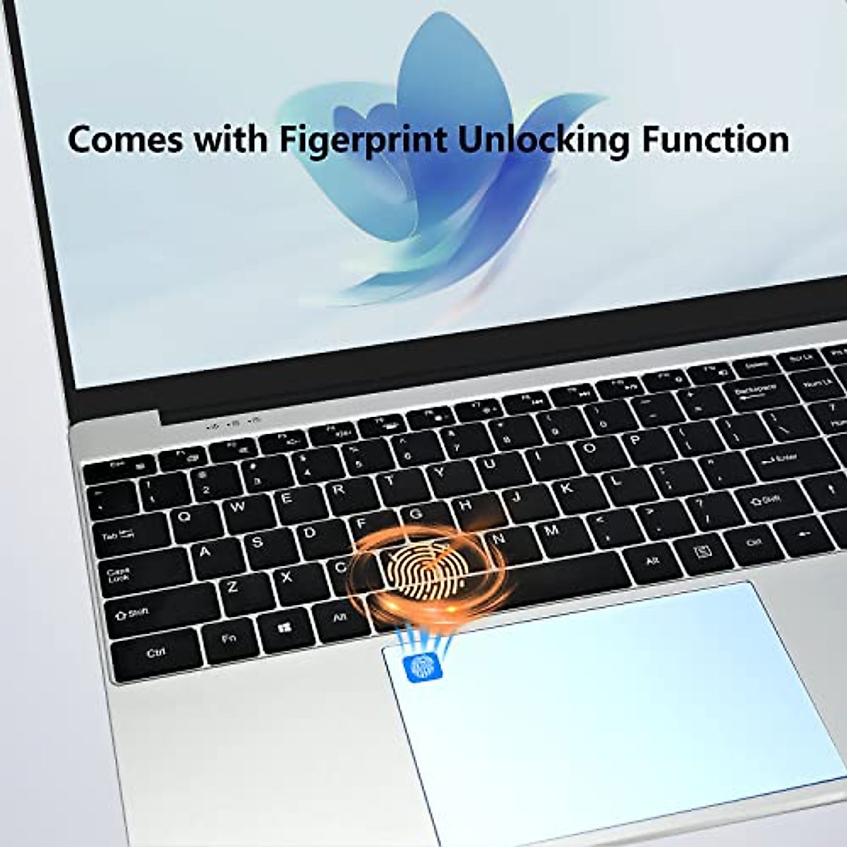 VGKE [Windows 11 Home] B15 Windows 11 Laptop with Fingerprint Reader, 15.6" Full HD 1920*1080 IPS, Intel Celeron J4125 Processor, 12GB RAM LPDDR4, 256GB SSD, Backlit Keyboard