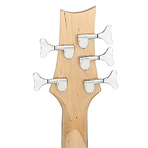 Bass Glarry GIB Electric 5 String Bass Guitar Full Size Bag Strap Pick Connector Wrench Tool Transparent Yellow