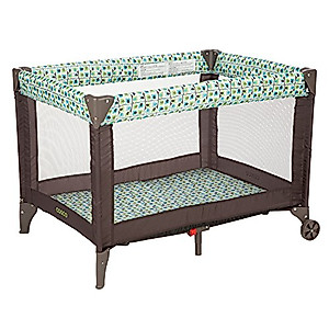 Cosco Funsport Compact Portable Playard, Lightweight, Easy Set up, Foldable Baby Playpen with Carry Bag, Elephant Squares