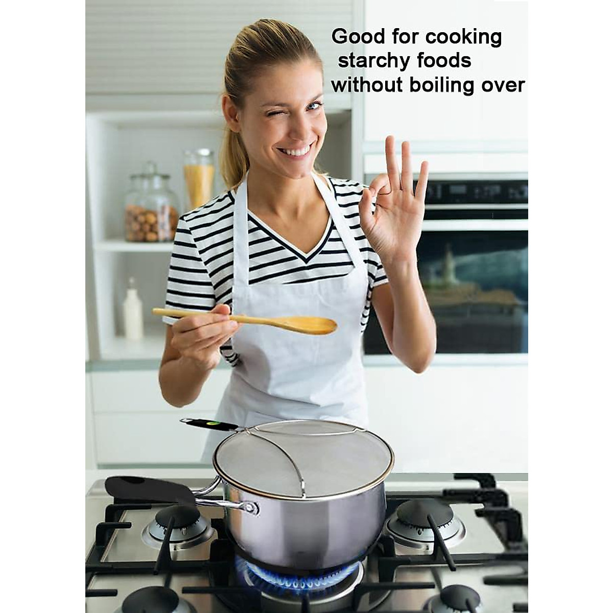 Telison Splatter Screen for Cooking 13 Inch, Block 99% Hot Oil, Stainless Steel Splatter Screen for Frying Pan, Heavy Duty and Easy to Clean