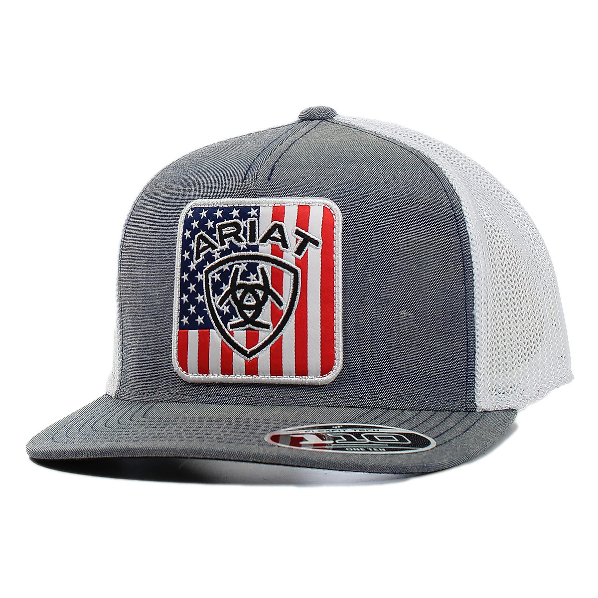 ARIAT Men's Flexfit 110 USA Flag Snapback, Denim