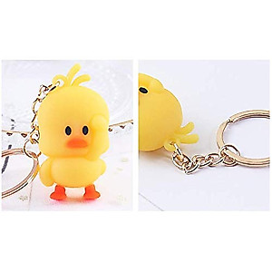 WOIWO 10 PCS Duck Accessories Dancing Yellow Doll Pendant Creative Cartoon Gift Duck Key Chain