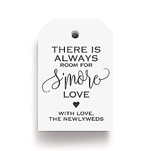 Bliss Collections Thank You Gift Tags, S'More Love, Thank You Gift Tags for Weddings, Receptions, Bridal Showers, Parties, Celebrations and Wedding Favors, 2"x3" (50 Tags)