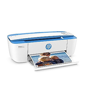 HP DeskJet 3755 Compact All-in-One Wireless Printer, HP Instant Ink, Works with Alexa - Blue Accent (J9V90A)