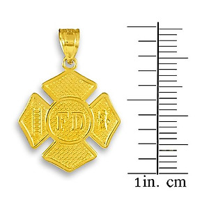 10k Gold St Florian Medal Firefighter Badge Pendant