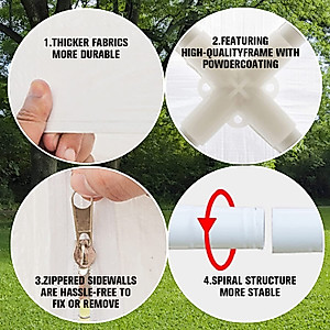 Canopy Tent for Parties Outdoor Patio Gazebo Heavy Duty Wedding Tent with Removable Waterproof Sidewalls White (10'x30')