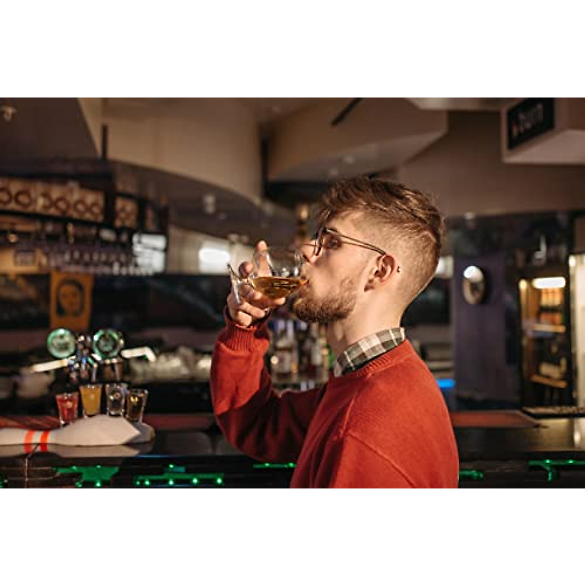 ROLATO Cognac Brandy Crystal Small Glasses Snifter, Set of 4 - Handcrafted - Good for Bourbon Whiskey - 15-ounce