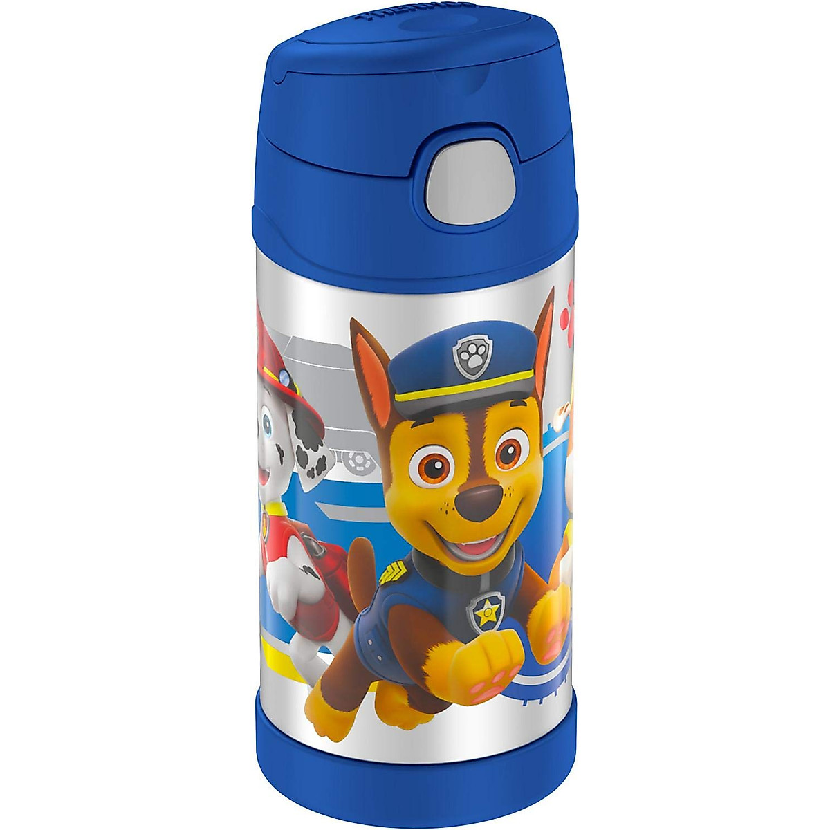 THERMOS FUNTAINER 12 Ounce Stainless Steel Vacuum Insulated Kids Straw Bottle, Paw Patrol