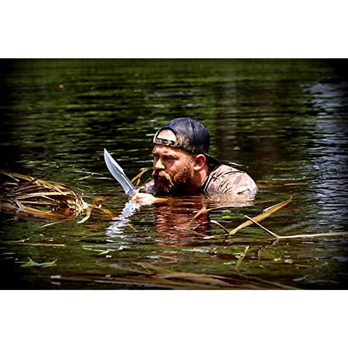 Kratos ZF9 Bowie Knife | Handmade | 13.25" Hardened High Carbon 440 Stainless Steel | 30-degree double bevel Edge | Wood Handle | Leather Sheath | Outdoor Hunting, Bushcraft, Boning, & Camping