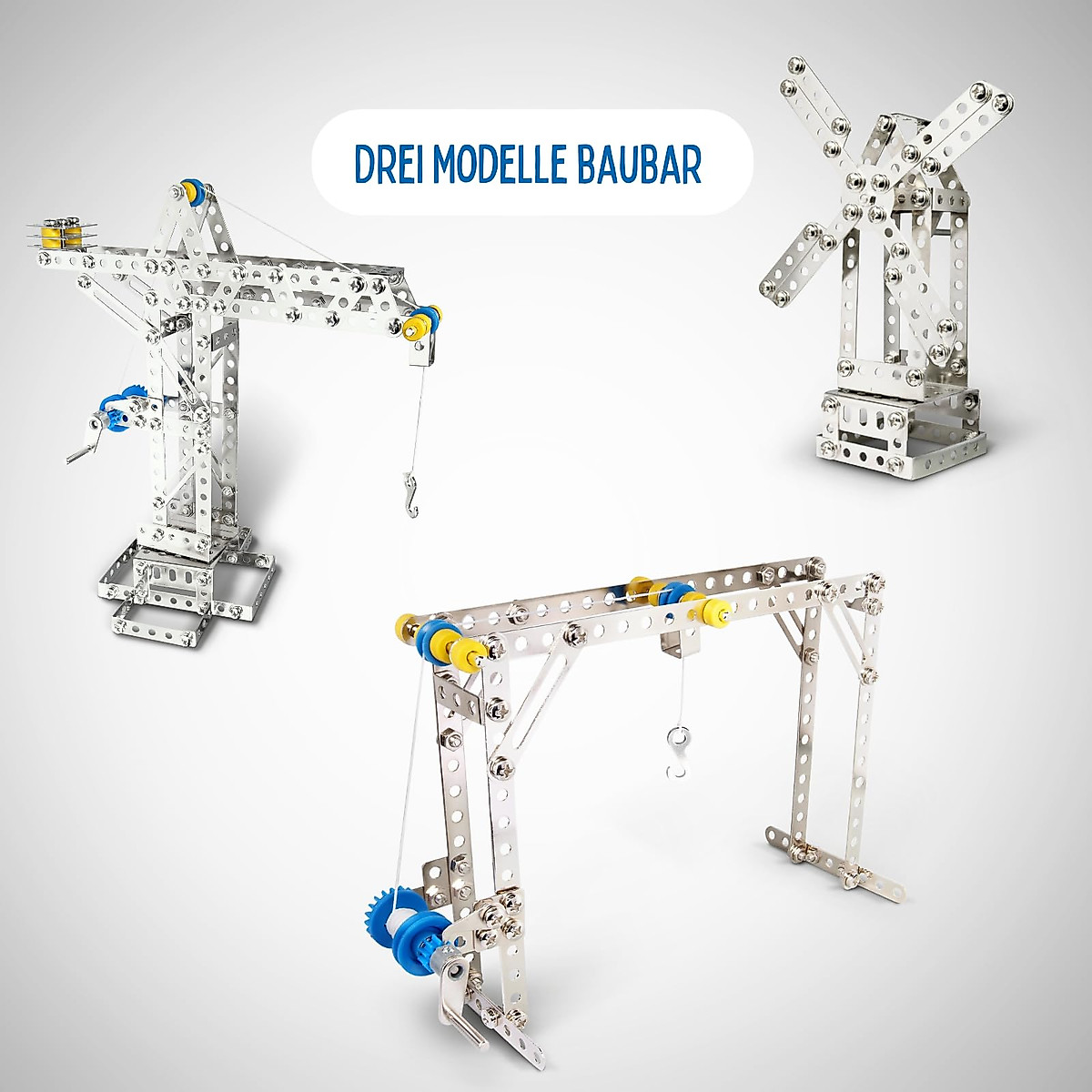 Eitech Crane and Windmill Construction Set and Educational Toy - Intro to Engineering and STEM Learning, Steel (10005-C05)