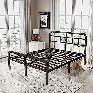 Artimorany Outlet California King Bed Frame with Headboard and Footboard, 14 Inch Heavy Duty, Cal King Bed Frame Mattress Foundation, Noise Free, No Box Spring Needed, Easy Assembly, Black