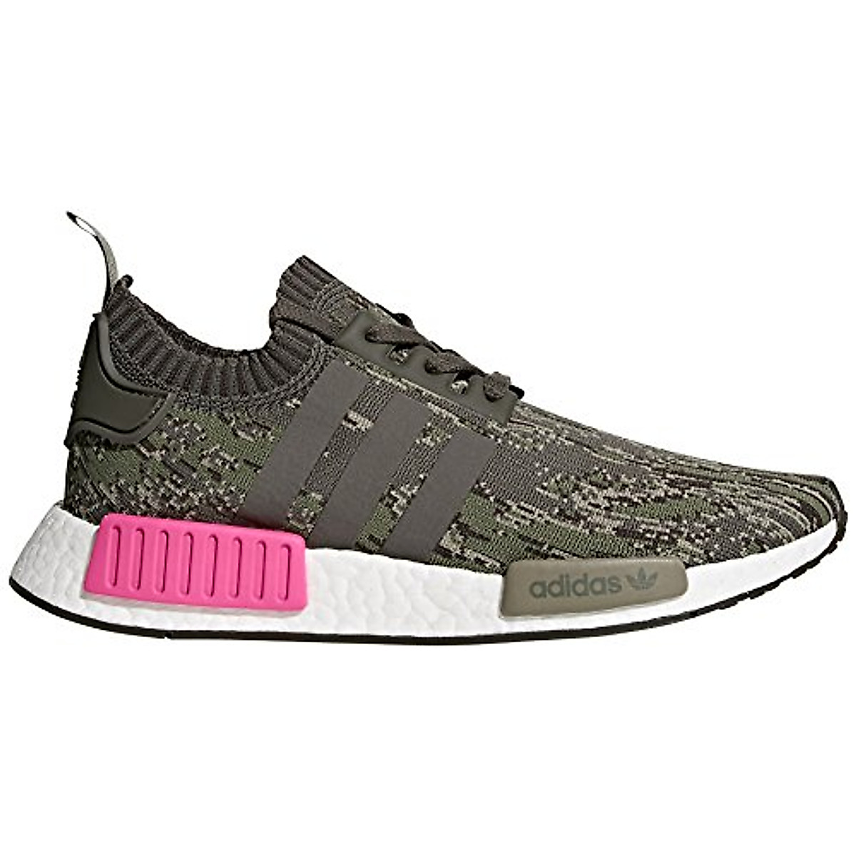 adidas Originals Men's NMD_R1 Primeknit Running Shoe, Utility Grey/Utility Grey/Shock Pink, 10