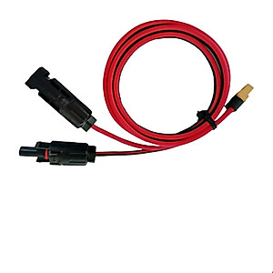 Solar to XT60 Charge Extension Cable 12AWG Compatible with Mc-4 to XT60 Adapter Cable for XT60 Input Port Portable Power Station (2FT)