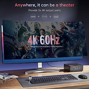 ACEMAGICIAN Dual LAN Mini PC,AMD Ryzen 7 5700U (8C/16T,up to 4.3Ghz) 16GB DDR4 512GB SSD, Mini Computers 4K@60Hz Triple Display Desktop Portable WiFi 6/Bluetooth 5.2