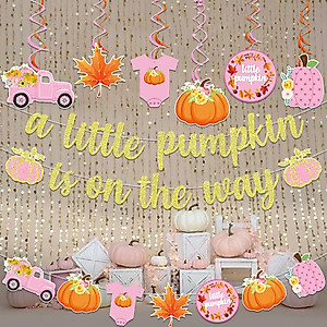 A little Pumpkin Is On The Way Banner Little Pumpkin Baby Shower Decorations Little Pumpkin Banner Pink Pumpkin Girl Baby Shower Decorations Baby Shower Banner Pumpkin Decorations for Girl Fall Baby