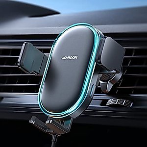 Wireless Car Charger Mount, 15W Dual Coil Car Phone Holder Mount Wireless Charging for iPhone 14/13/12/11/X/8 Series, Auto Clamping Wireless Charging Car Mount for Galaxy Z Flip 4/3 S22/S21 Note 20/10