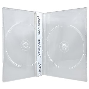 Mediaxpo 25 Slim Clear Double DVD Cases 7MM