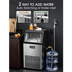 Joy Pebble Bullet Ice Makers Countertop, Portable Maker Machine with Self-Cleaning, 25lbs/24Hrs, 6 Mins/9 Pcs Bullet Ice,2 Sizes(S/L), Scoop and Basket, Handheld for Kitchen/Home/Party