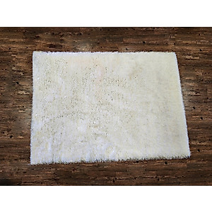 Brilliant Shag Snow White Rug - Indoor Home Living Room Carpet, Size: 7'6" x 10'3", Soft, Plush Rug