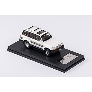 FloZ for KengFai for Toyota for Land Cruiser for LC80 Off-Road Vehicle Pearl White Regular 1:64 Truck Pre-Built Model