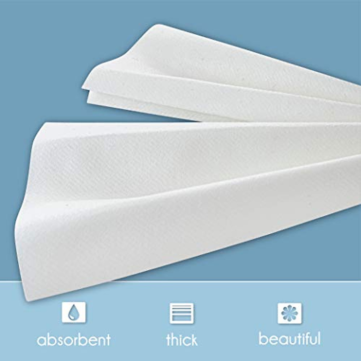 eDayDeal Disposable Cloth-Like Paper Hand Guest Towels - Soft, Absorbent, Air Laid Tissue Paper for Kitchen, Bathroom or Events, White Guest Towel (100)