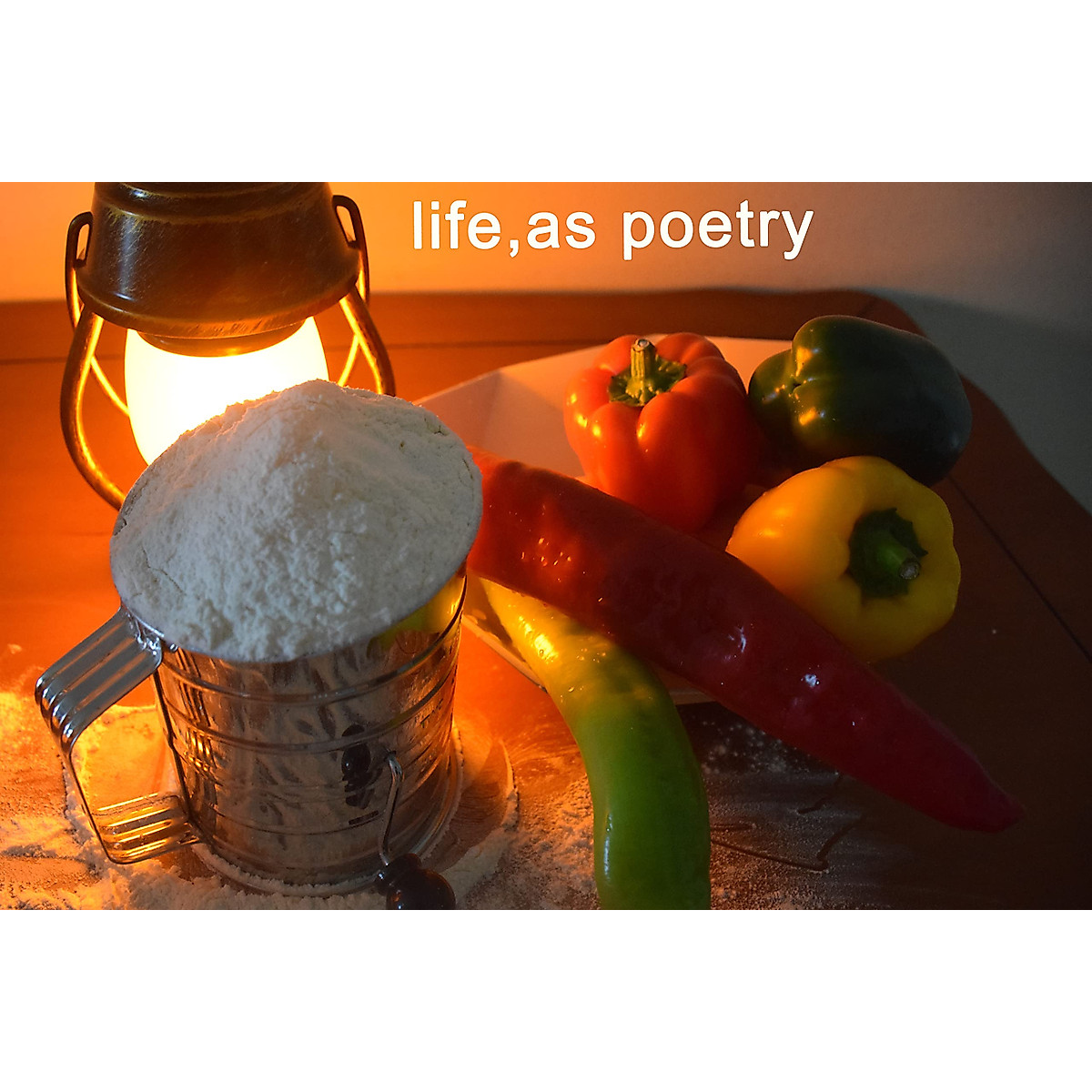 Baking Sifter Flour Sifter Stainless Steel Hand Crank with 4-Wire Agitator for Baking