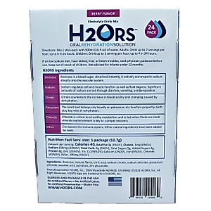 H2ORS Electrolyte Drink Powder: Berry (24 Pack)