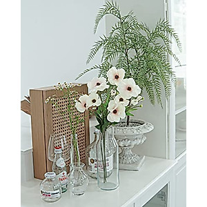 Kamang Ranunculus Flowers White Silk Flower (3 Stems) for Home Decor and Wedding. Artificial Flower for White Spring Decor. Floral Arrangement and Table Centerpiece. White Silk Flowers (White)