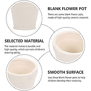 WIAMEE 1 Set DIY Coloring Flower Pot Painting Pigment with Mixing Plate DIY Graffiti Planter Pot with Brush Pen DIY Handicrafts Bonsai for Home Office Garden