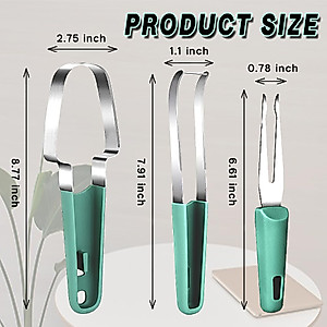 3-in-1 watermelon cutter slicer tool，watermelon knife stainless watermelon slicer watermelon fork ，fruit cutter slicer kitchen gadgets - Green