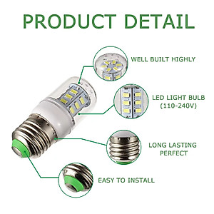 SIGANDG 5304511738 Refrigerator Light Bulbs 3.5W for Kenmore Frigidaire Electrolux PS12364857 AP6278388 4584444 KEI D34L (Pack of 2)