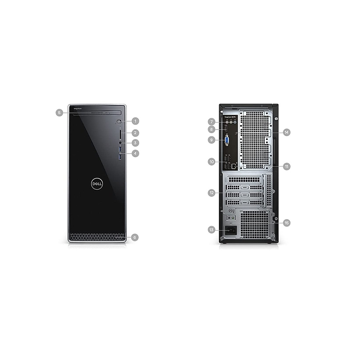 Dell Inspiron 3000 3670 Desktop Computer - Intel Core i5 (8th Gen) i5-8400 2.80 GHz - 12 GB DDR4 SDRAM - 1 TB HDD - Windows 10 Ho