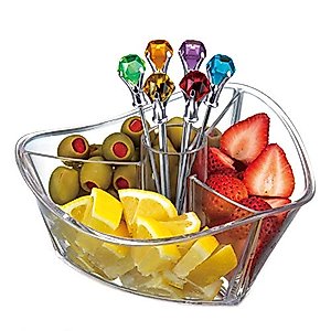 Prodyne GS-7-C HAPPY HOUR Acrylic Garnish Server, Clear