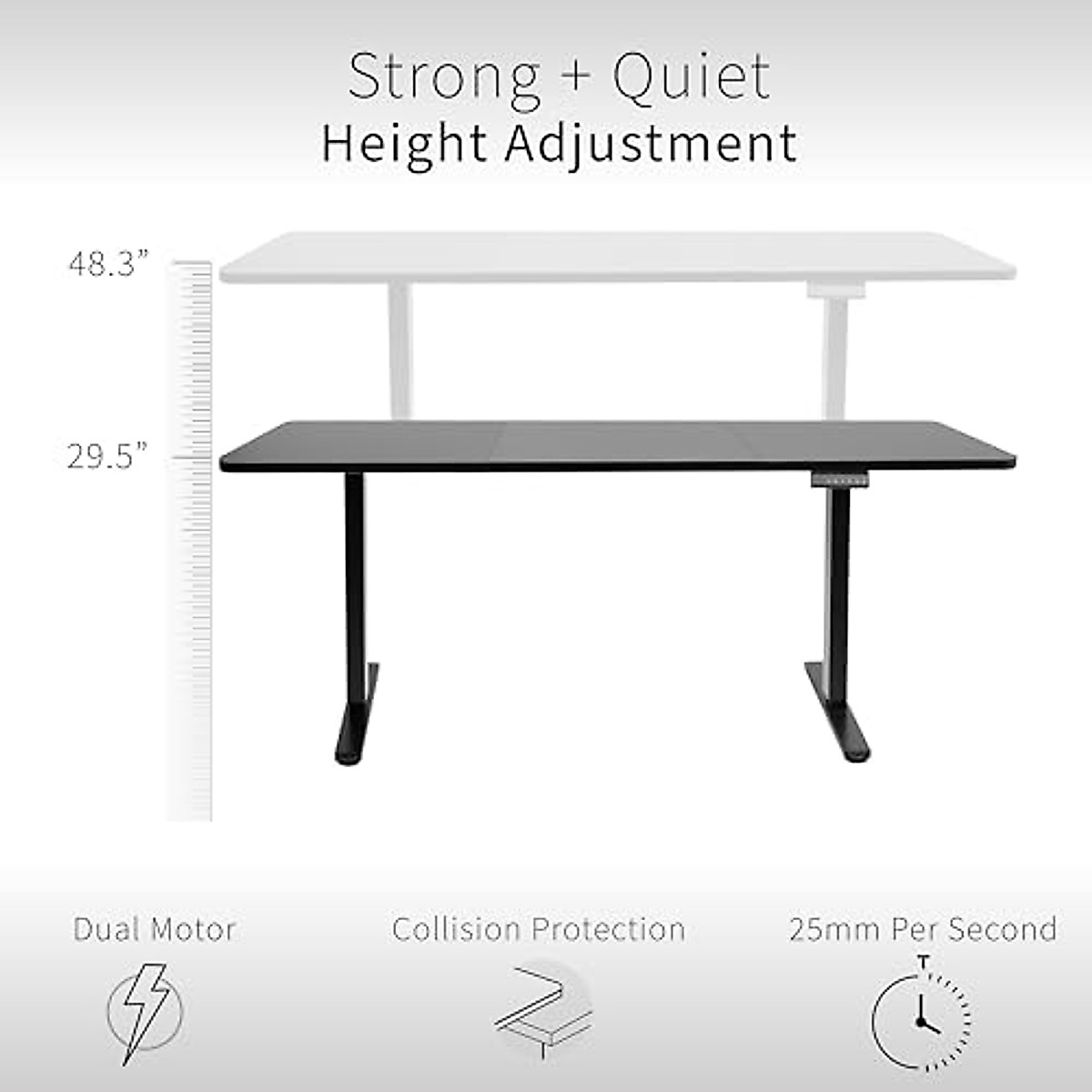 VIVO Electric Height Adjustable 71 x 30 inch Memory Stand Up Desk, Light Wood 30 inch Deep Table Top, White Dual Motor Frame, Preset Controller, E2B Series, DESK-KIT-E2W7C