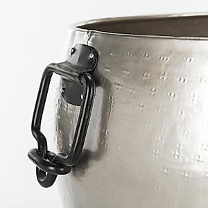 Safavieh PIT2007A Outdoor Collection Azov Pewter and Black Beverage Tub W/Stand Fire Pit