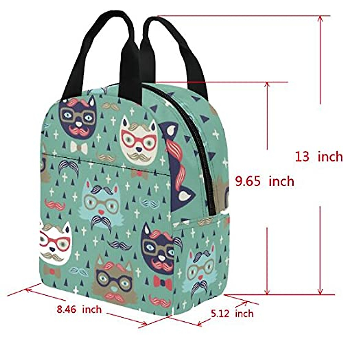 InterestPrint Custom Name Lunch Bag For Men Women Pink Blue Butterfly Personalized Text Cooler Lunch Box Portable Reusable Lunch Bag Gift for Workout Camping Travel