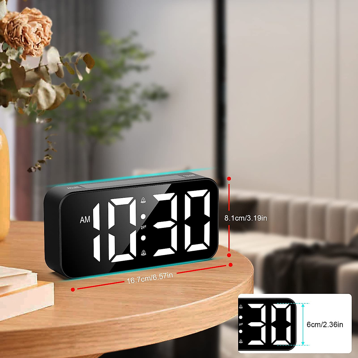 Topski Alarm Clocks for Heavy Sleepers, Vibrating Alarm Clock with Bed Shaker, Night Light, Large Display, Dimmable Loud Clock for Adults Hearing Impaired Deaf Seniors Teens (RGB)