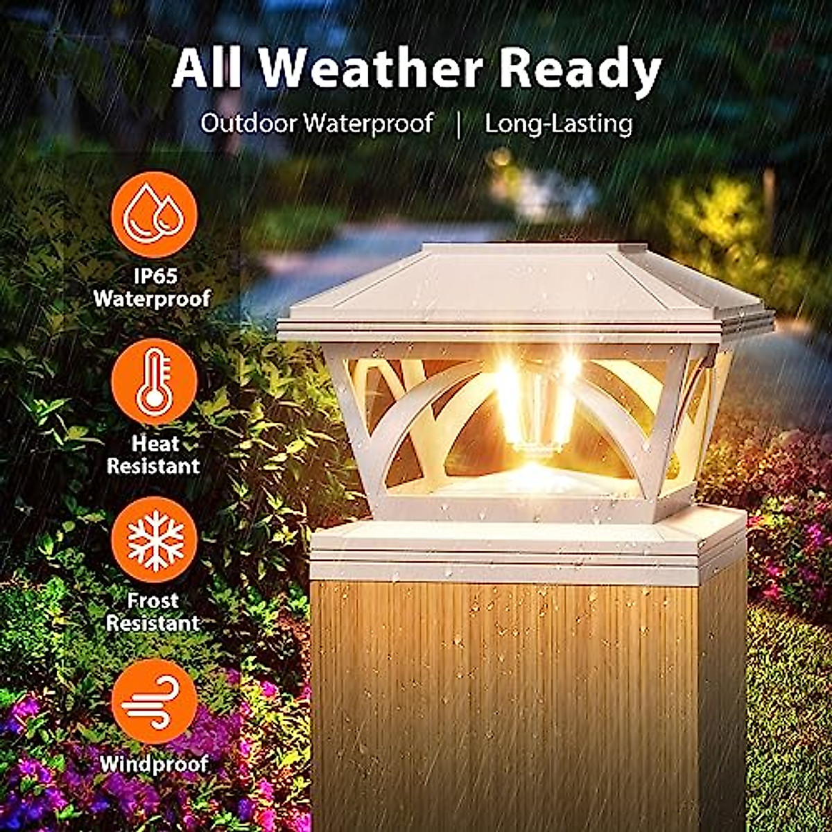 ENSLI Solar Post Cap Lights Outdoor, 6 Pack Brighter Solar Post Lights Outdoor Waterproof, Fence Post Cap Lights Solar Powered Deck Post Lights Fit 4x4 5x5 6x6 Posts for Fence Deck Garden Decoration