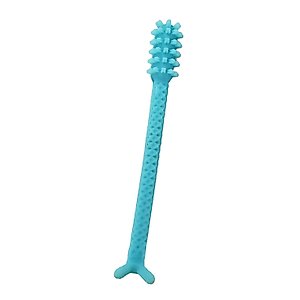 Denture Dart V4 Hard Plastic Denture Brush - Denture Gel Adhesive Remover - Remove Denture Gel Adhesive from Mouth & Gums, Oral Hygiene Products, Scraper w/Textured Grip and Rigid Bristles