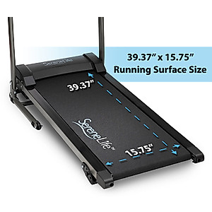 SereneLife Folding Treadmill - Foldable Home Fitness Equipment with LCD for Walking & Running - Cardio Exercise Machine - Preset and Adjustable Programs, Bluetooth, 4 Incline Levels, 12 Training Modes