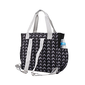 iPack Baby 13In Drop Front Diaper Bag Tote, Arrow Print | Gray, CP00439, Grey, Large