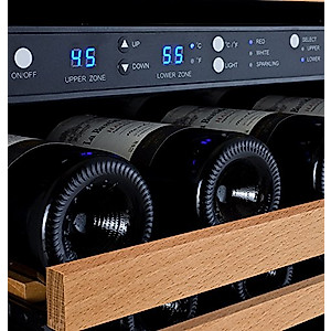 Allavino 24" Wide FlexCount II Tru-Vino 56 Bottle Dual Zone Black Left Hinge Wine Refrigerator