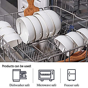 DELLING Ultra-Strong 22 Ounce Soup Bowls, Cereal Bowl, 6 inch Bowls Set, White Ceramic Bowls, White Bowls for Kitchen, Snack Rice Pasta Salad Oatmeal, Set of 6, Dishwasher & Microwave Safe