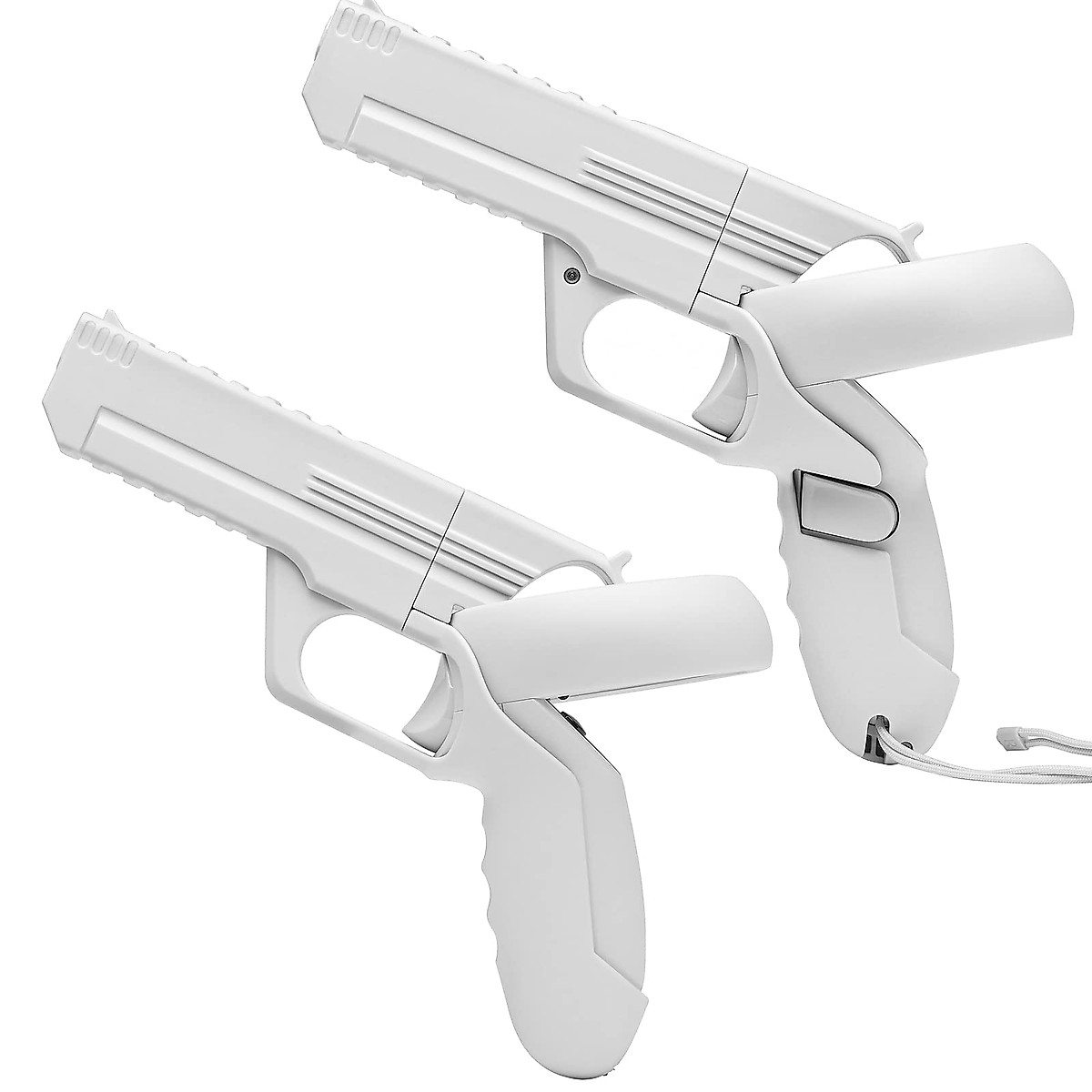 YRXVW Weighted PistoI Grip VR Stock Controller Accessories for Oculus Quest 2, Controller Grips, Enhanced FPS Games Experience Holding Feels, Anti Slip Handle Shell Cover Protector-White