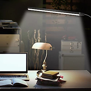 Aedcbaide Desk Lamp for Home Office 108PCS LED Desk Lamp 40CM Head Flexible Gooseneck Desk Light, Eye-Caring Touch Control, 3 Color Modes Stepless Dimmable Brightness Clamp Lamp for Reading Study
