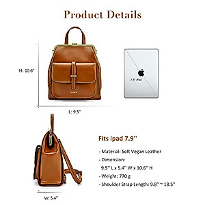 ECOSUSI Small Backpack Purse PU Leather Mini Backpack Travel Casual Ladies Shoulder Bag