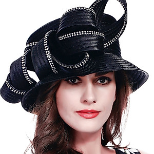 FORBUSITE Church Hats for Women Derby Tea Party Dress Hat for Ladies Kentucky Bucket Hats